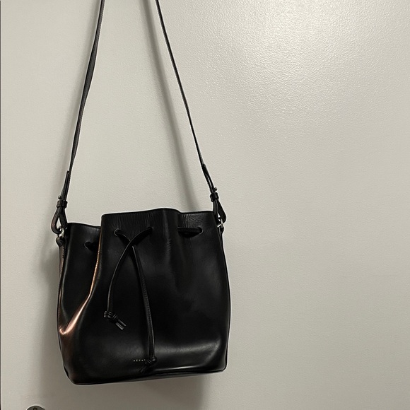 Sezane | Bags | Sezane Farrow Black Leather Bucket Bag | Poshmark